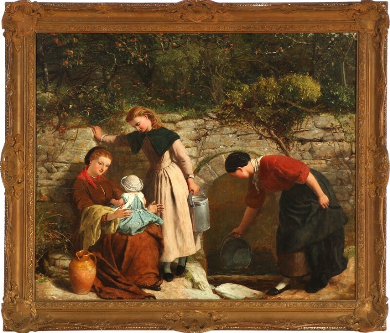 Frederick Richard Pickersgill | Women and children at the well (1868 ...