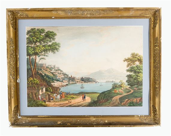 Jacob PhilippeHackert | View of Naples with the Vesuvius and praying ...