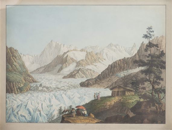 Carl Ludwig Hackert | Vuë de la Mer de Glace et de l'Hopital de Blair ...