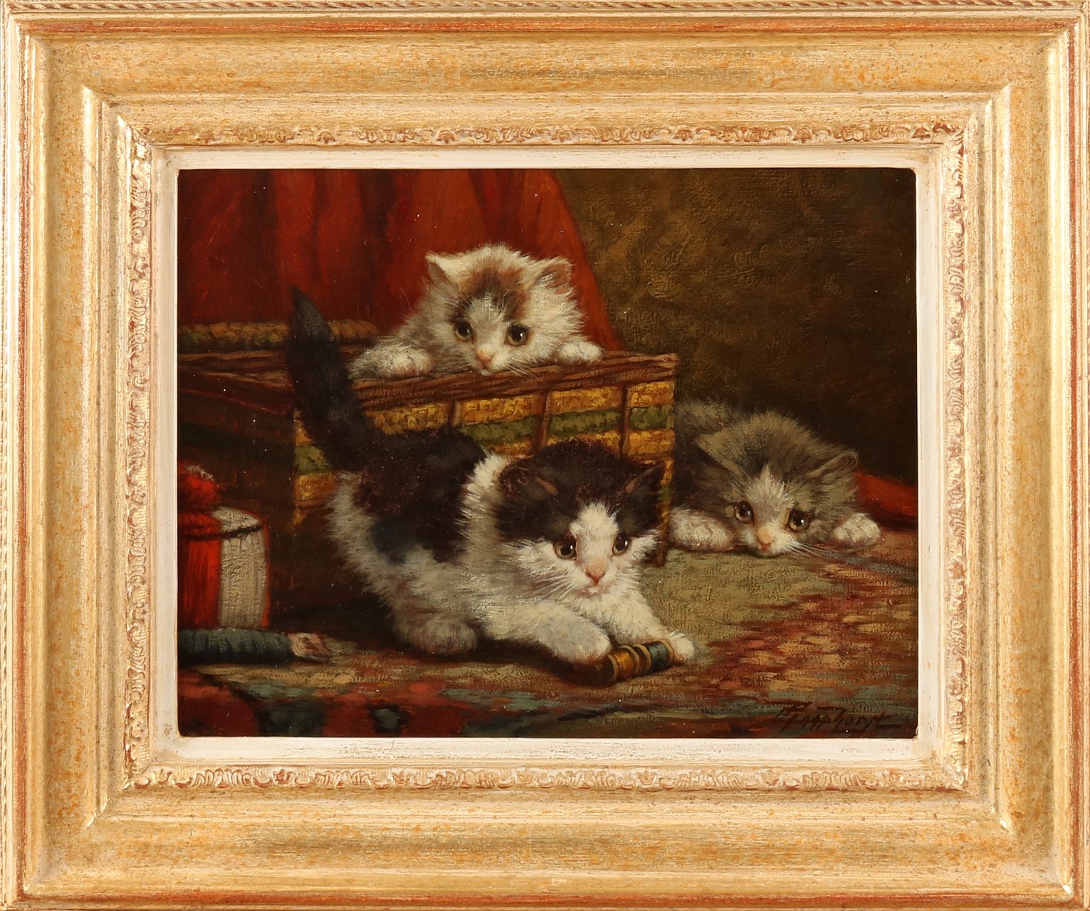 Cornelis Raaphorst | Stilleven met spelende poezen | MutualArt