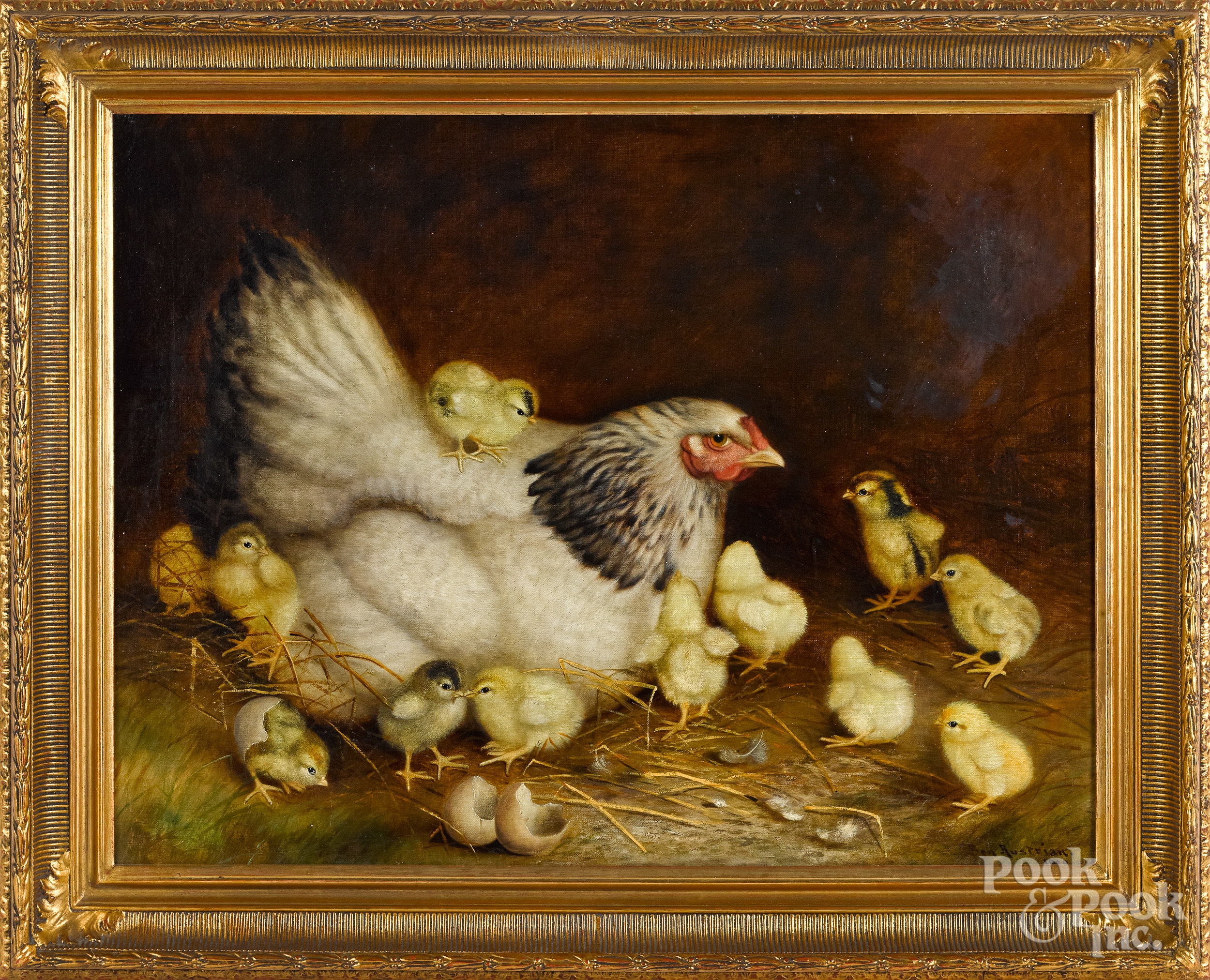 Ben Austrian | Hen and chicks (1909) | MutualArt