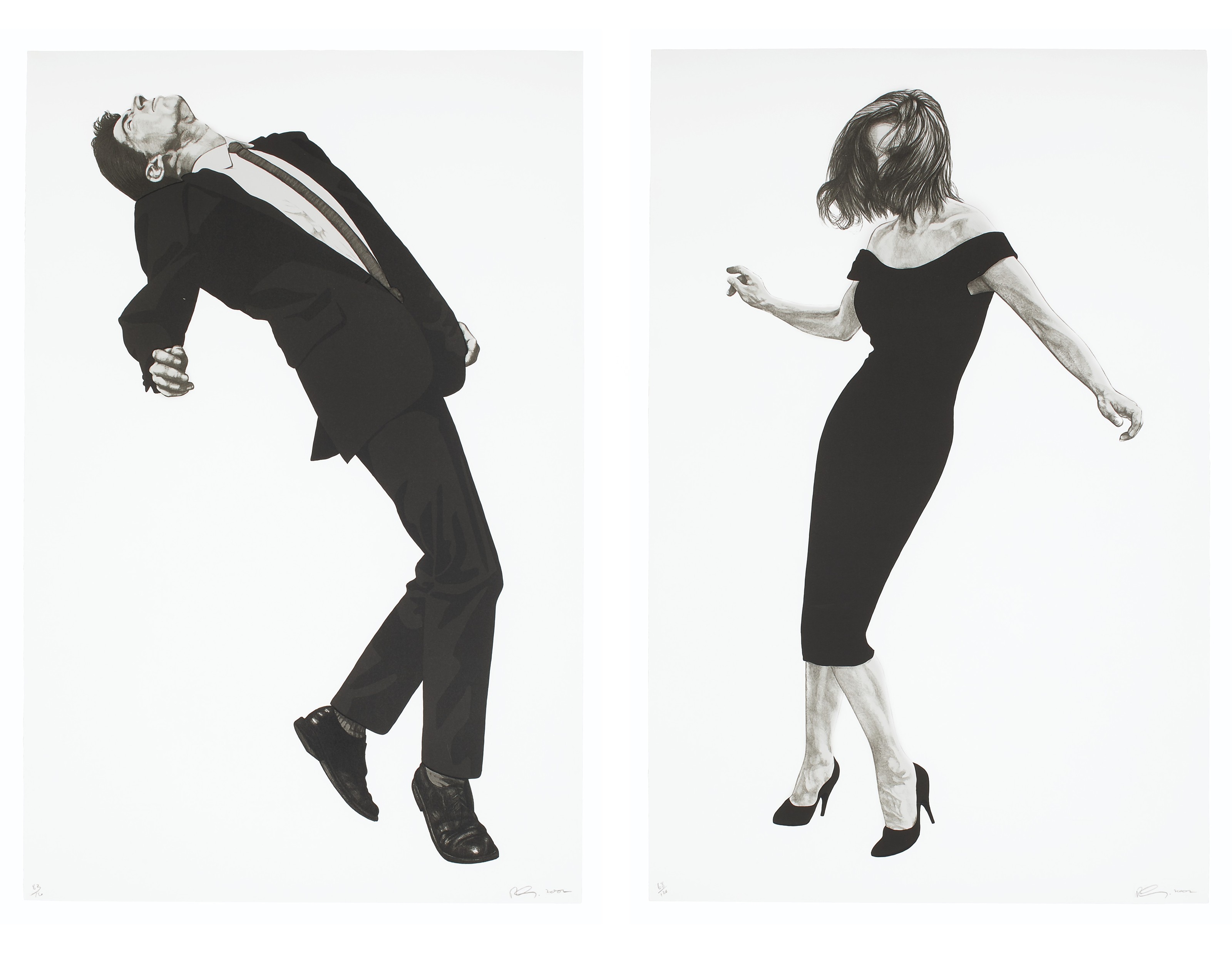 Robert Longo | Men in the Cities : two prints (2002) | MutualArt