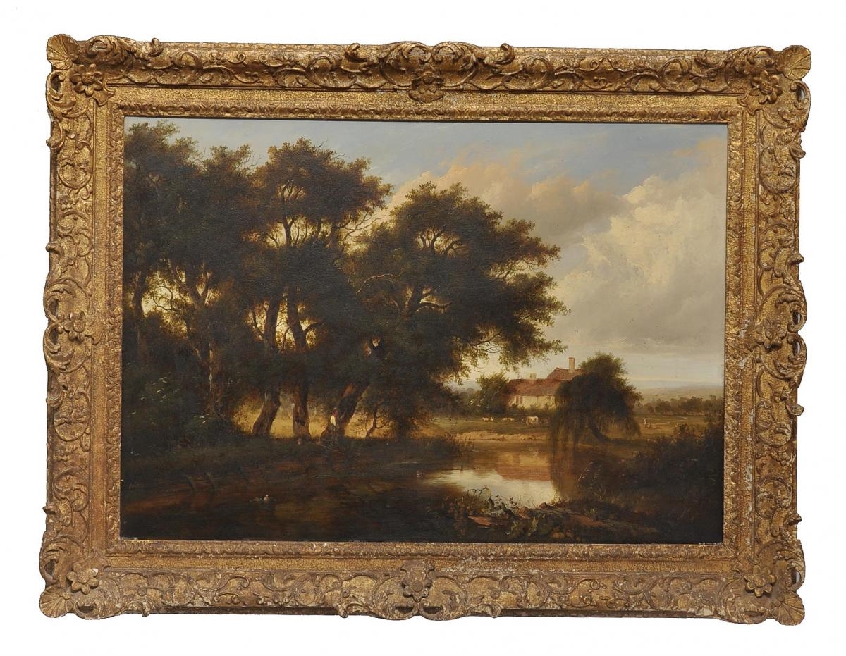 Patrick Nasmyth | View of a river with figure fishing | MutualArt