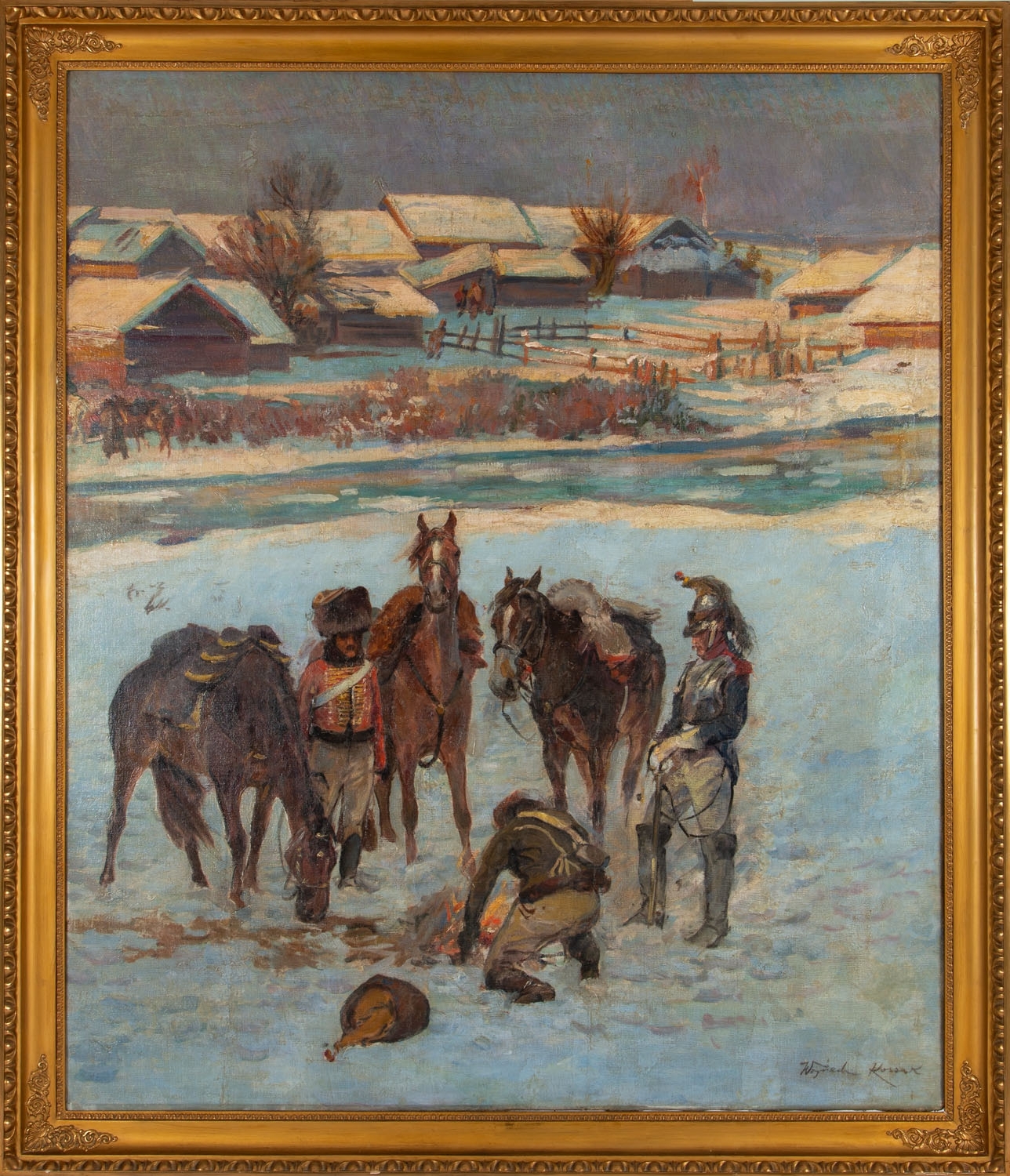 Woiciech Ritter von Kossak | Postoj nad wsia Brylowa - fragment ...