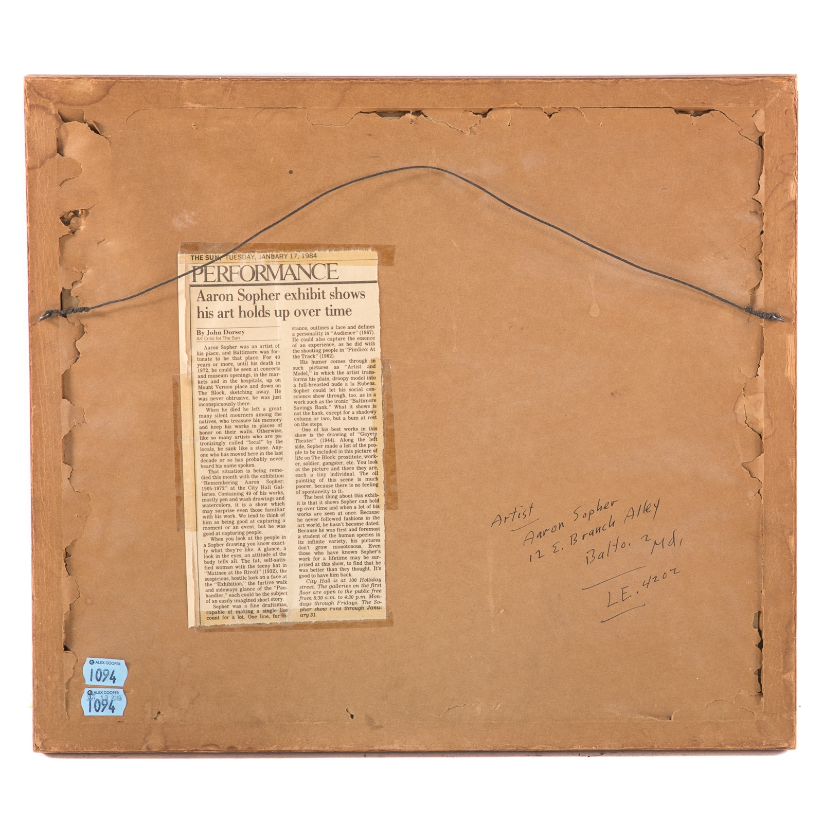 Aaron Sopher | The Baltimore Block | MutualArt