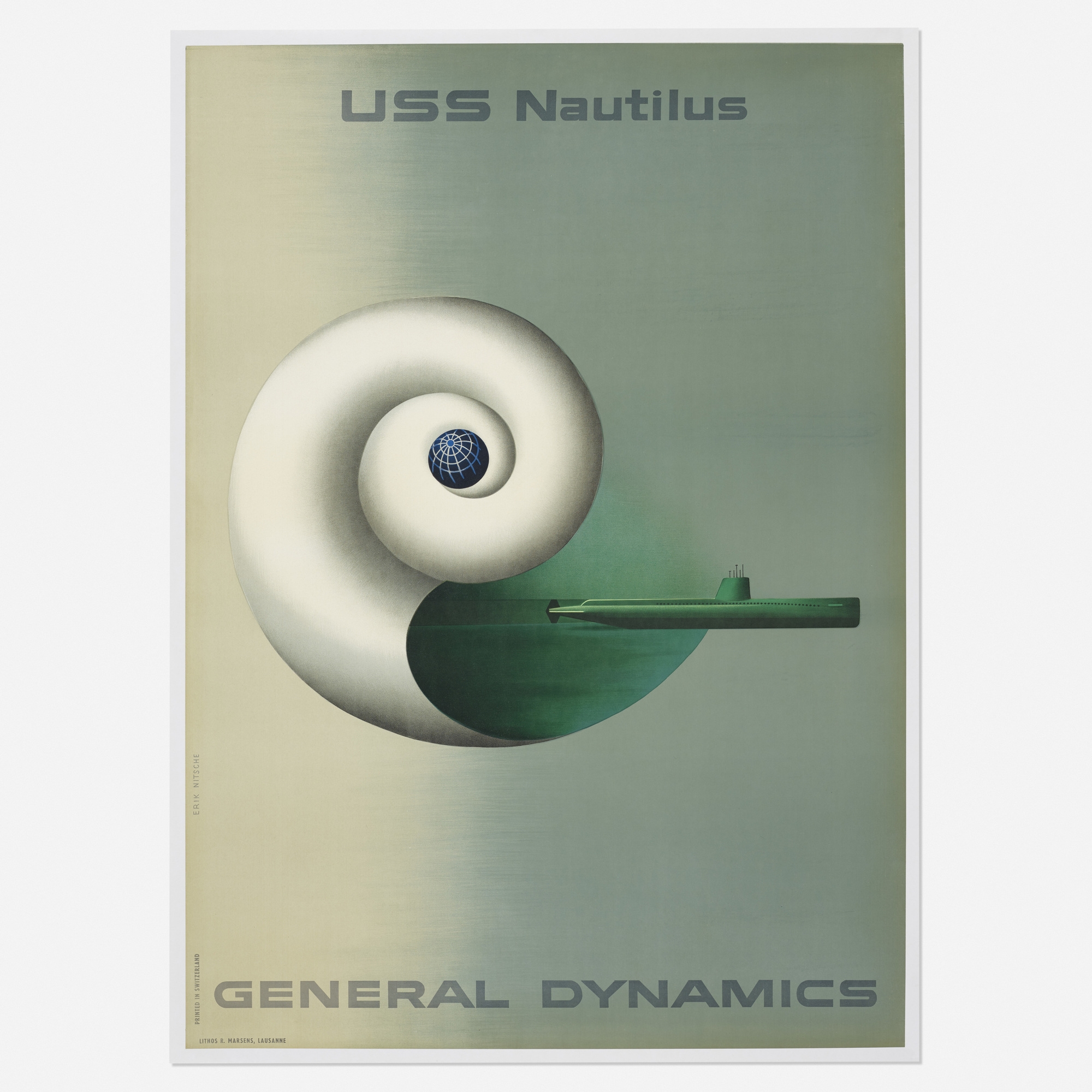 Erik Nitsche | USS Nautilus, General Dynamics poster (from the Atoms ...