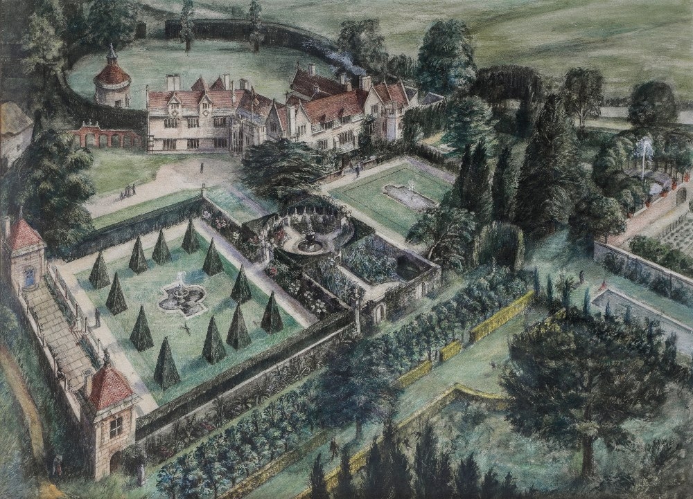 Richard Sorrell | An aerial perspective of Athelhampton House and ...