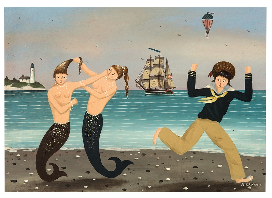 Ralph Eugene Cahoon Jr. | Mermaid & Sailor on a Rocky Shore | MutualArt