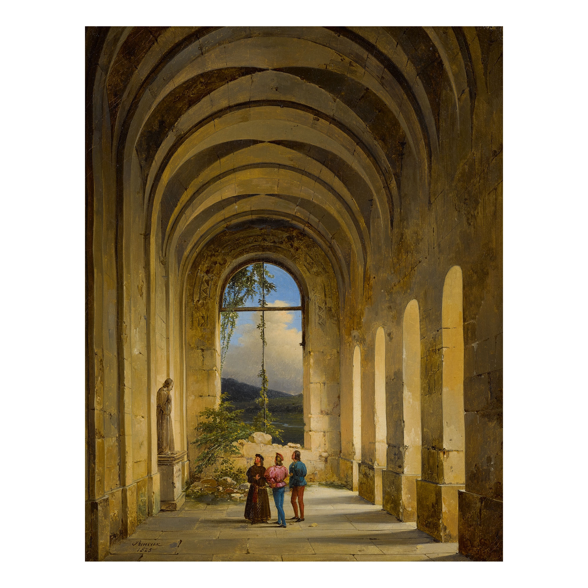 Charles Caius Renoux | CONVERSATION IN A MEDIEVAL CLOISTER (1825 ...
