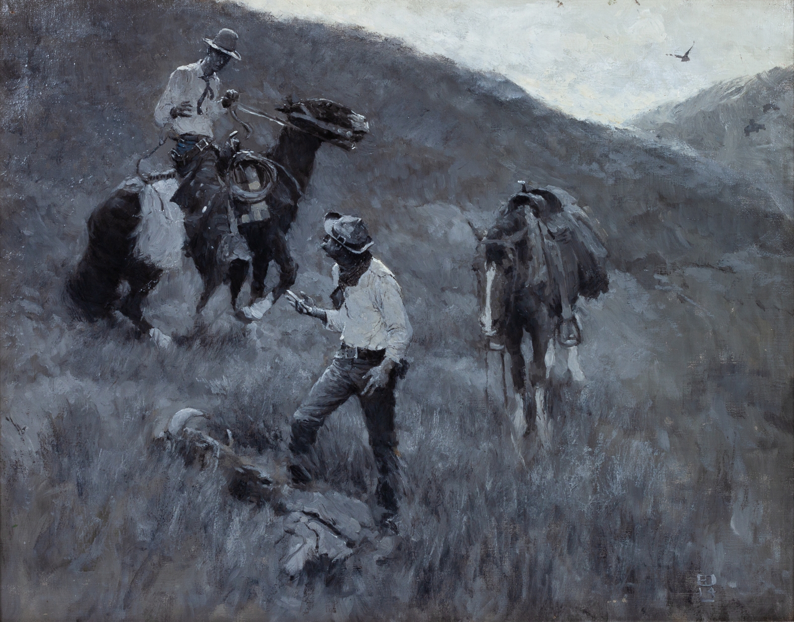 Harvey Thomas Dunn | Bet a Stack of Blues | MutualArt