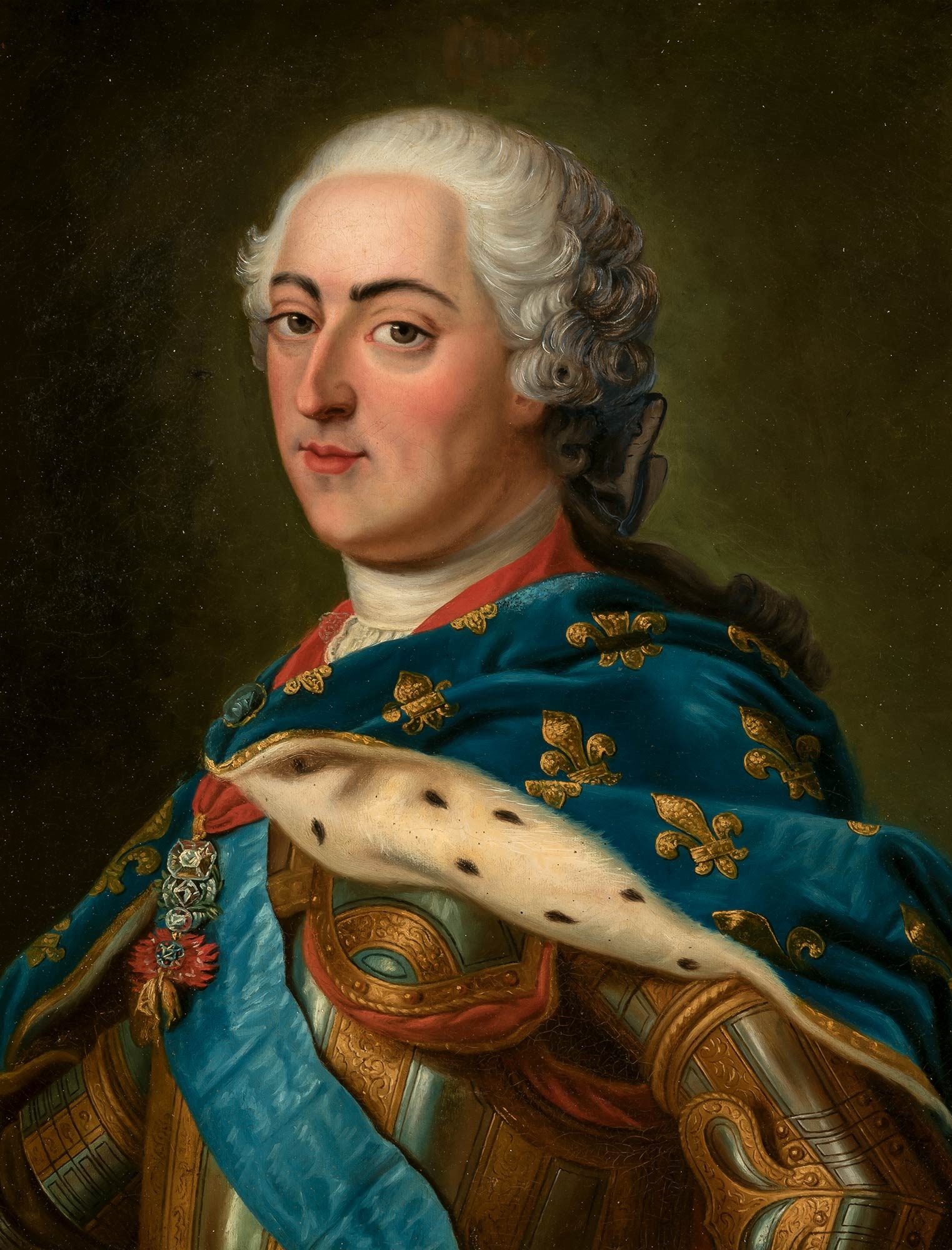 Charles-André van Loo | Portrait of Louis XV in Armour | MutualArt