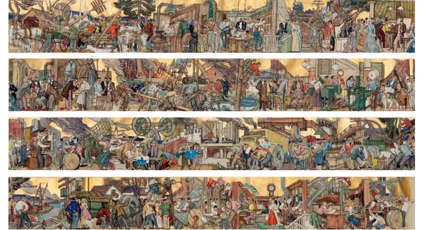 Dean Cornwell | Telephone Men and Women at Work, New England Telephone ...