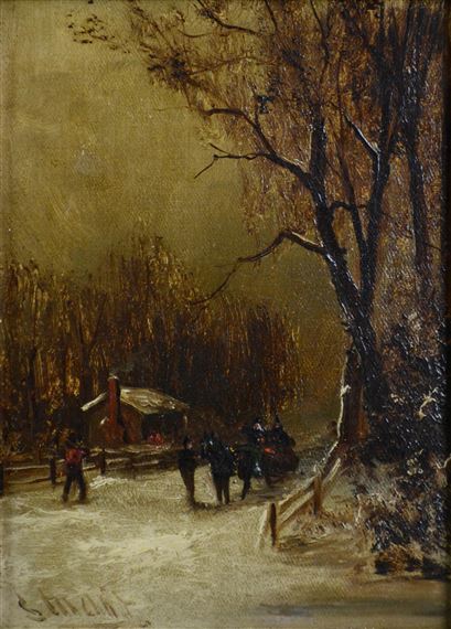 Alexander Stuart | WINTER LANDSCAPE WITH SLEIGH | MutualArt