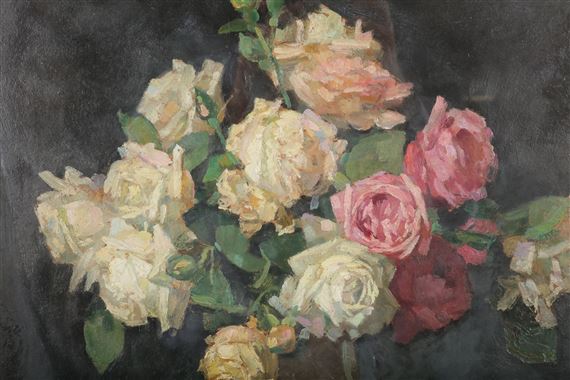 Jules-Alexandre Grün | Roses in a vase | MutualArt