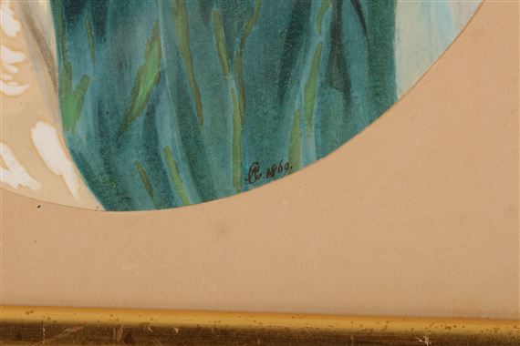 Adelaide Claxton | Young woman in a green Tudor dress (1869) | MutualArt