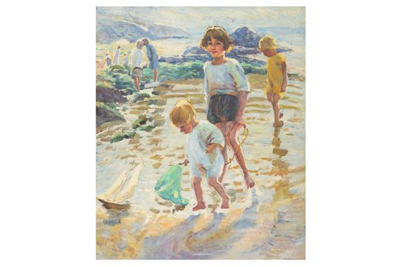 Dorothea Sharp | Children playing on a beach | MutualArt
