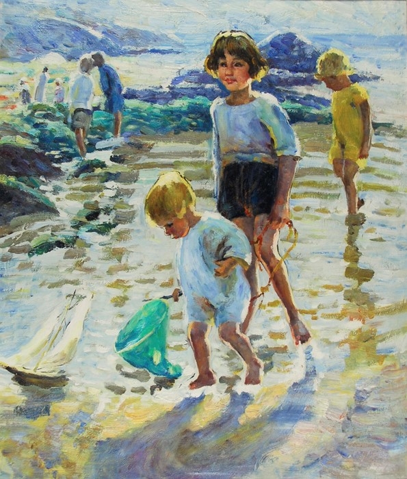 Dorothea Sharp | Children playing on a beach | MutualArt