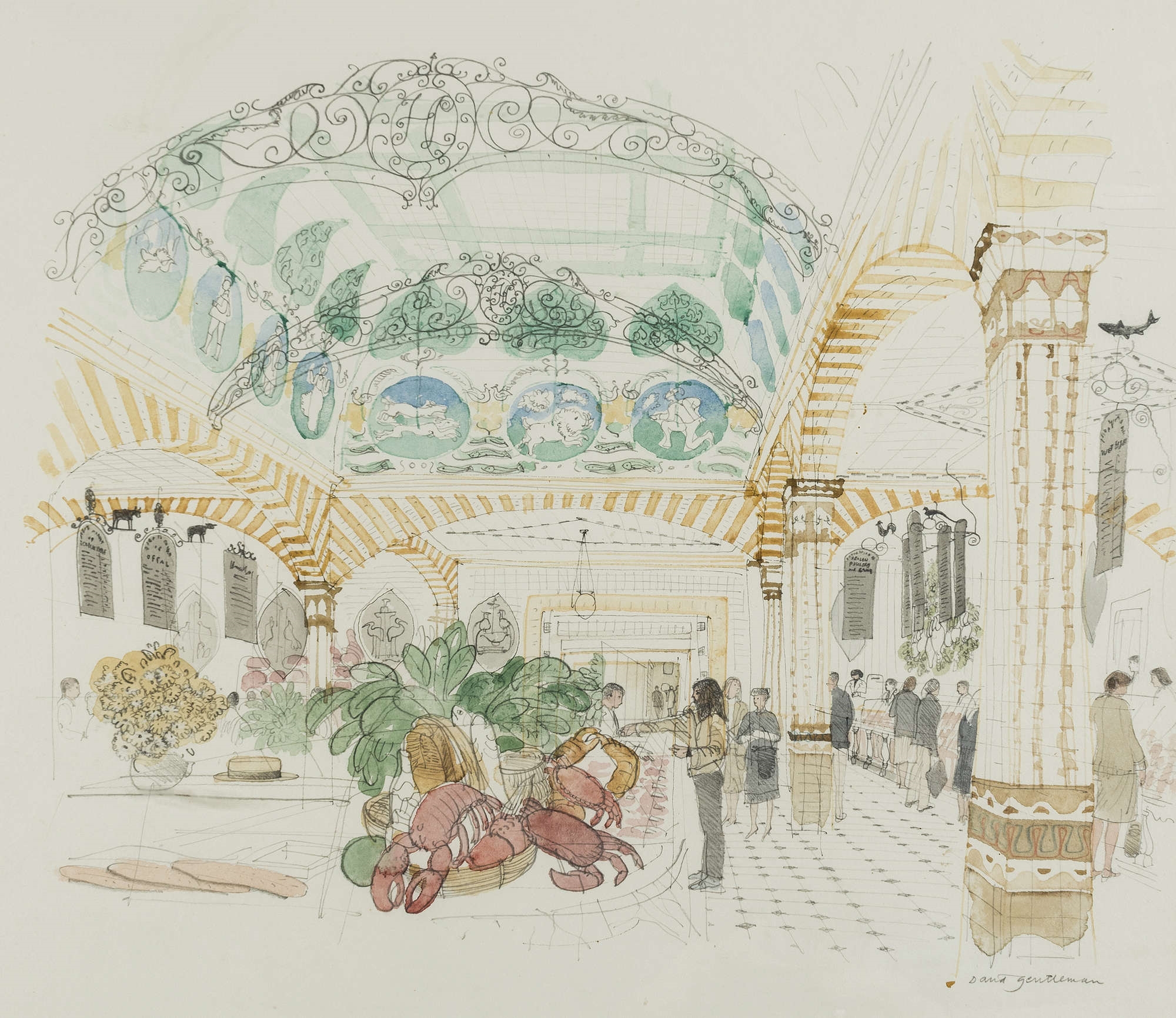 David Gentleman | The Food Hall at Harrods (1985) | MutualArt