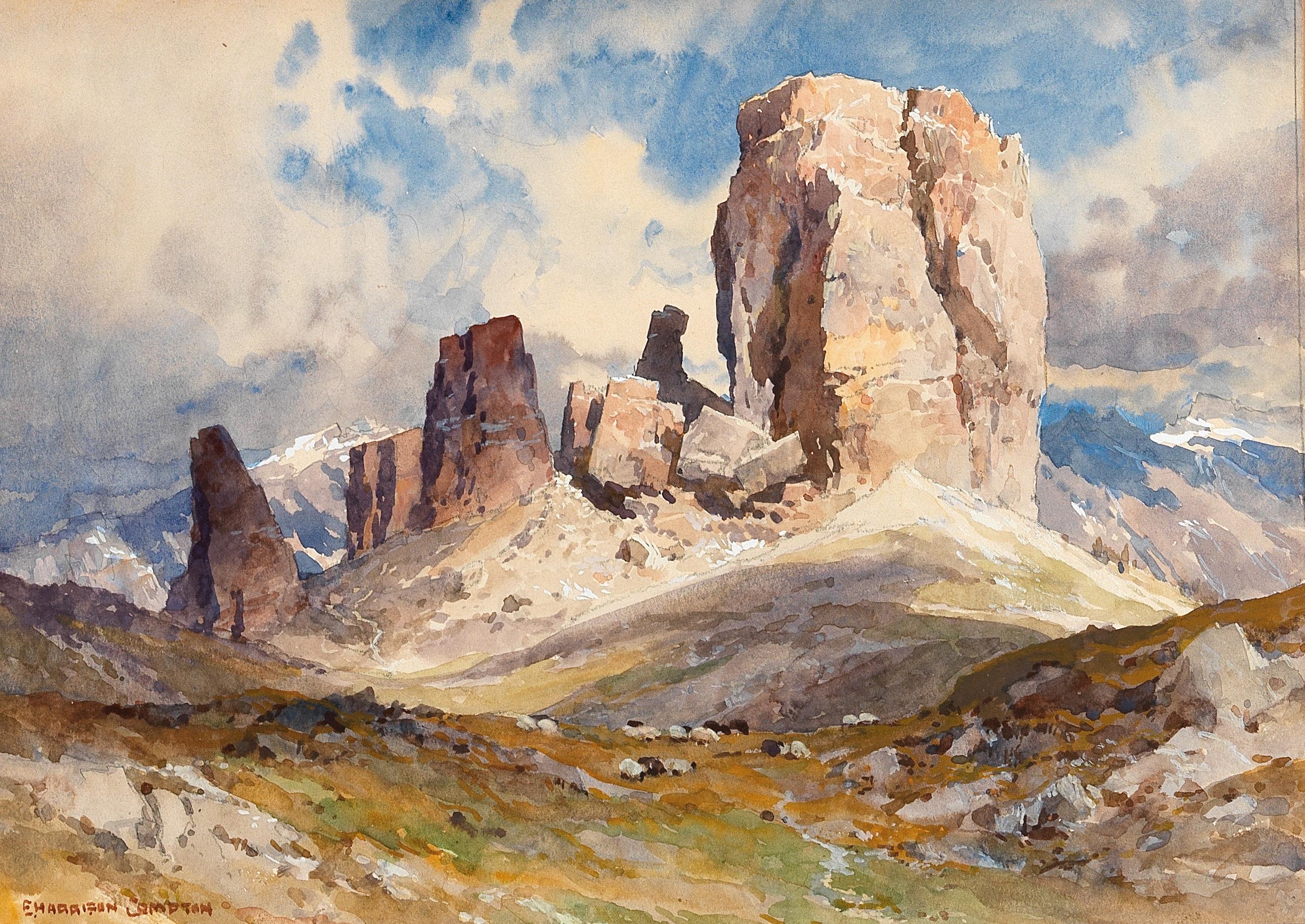 Edward Harrison Compton | Cinque Torri in the Ampezzan Dolomites (1924 ...