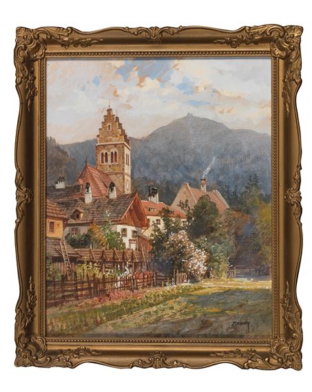 Georg Janny | A view of Zell am See towards Schmittenhöhe | MutualArt