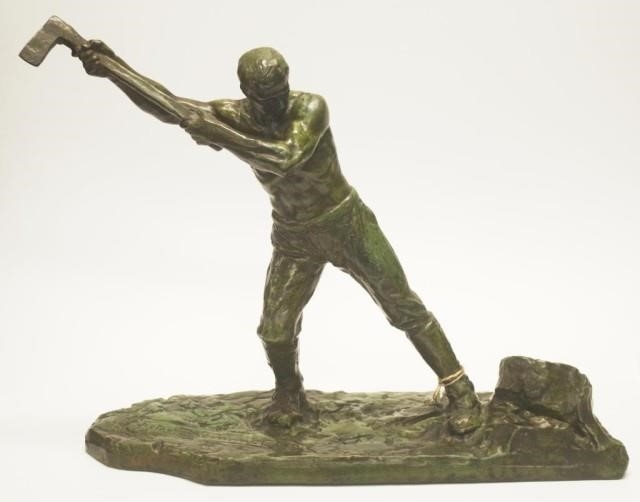 Victor Joseph Ghislain Demanet | Standing figure of an Woodchopper ...