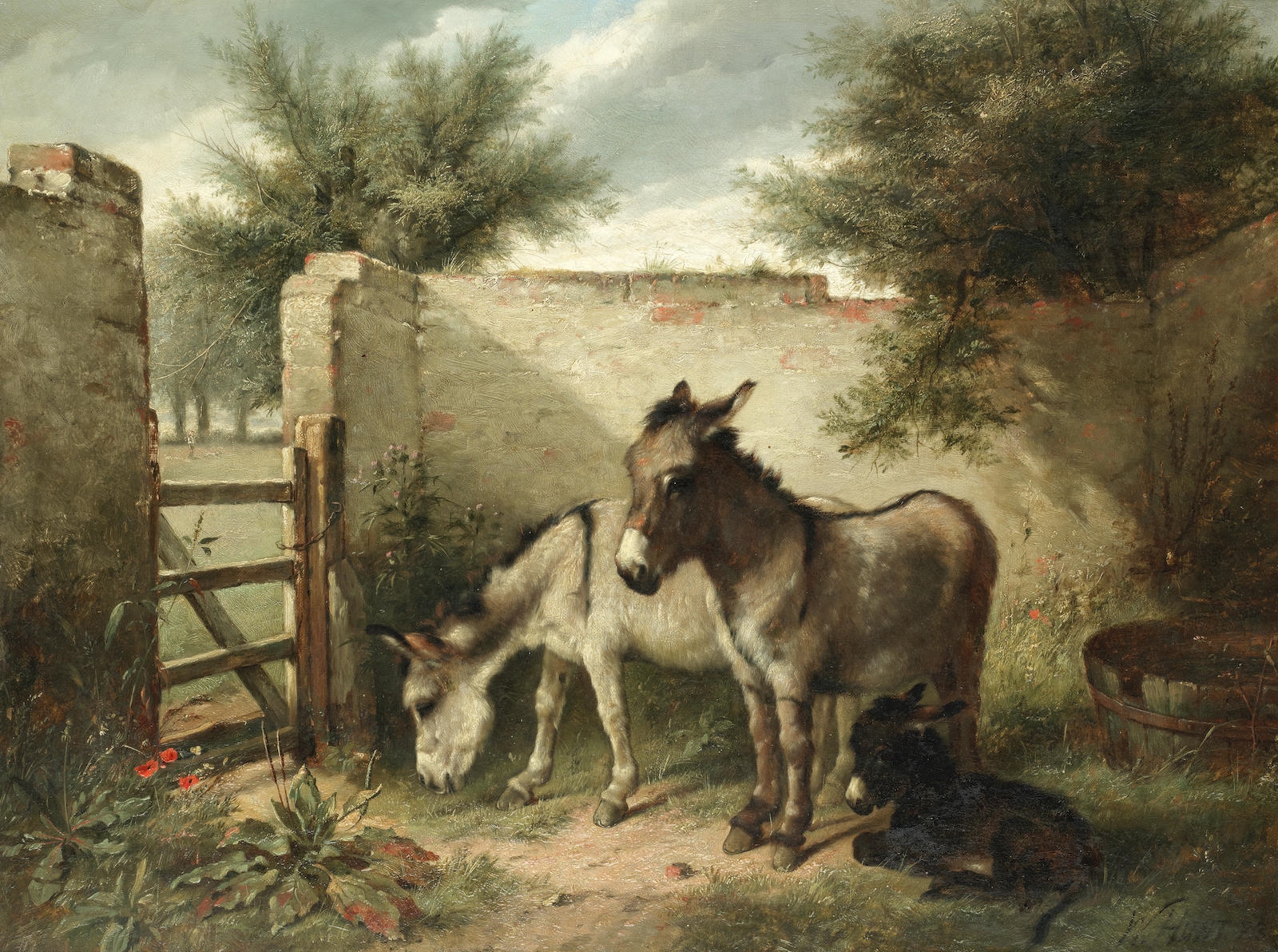 Walter Hunt | A family of donkeys | MutualArt