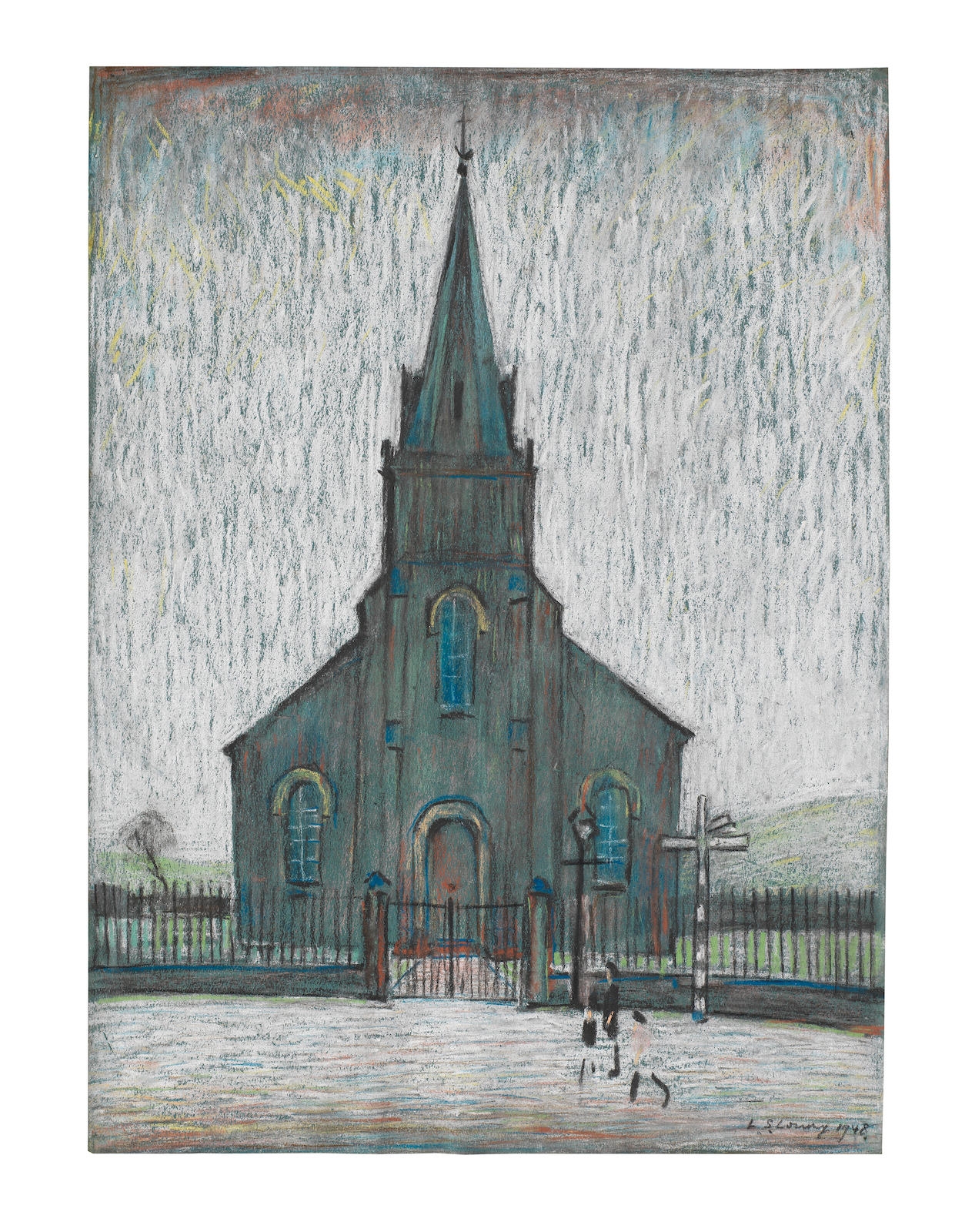 Laurence Stephen Lowry | Church, Wath Brow, Cleator Moor (1948) | MutualArt