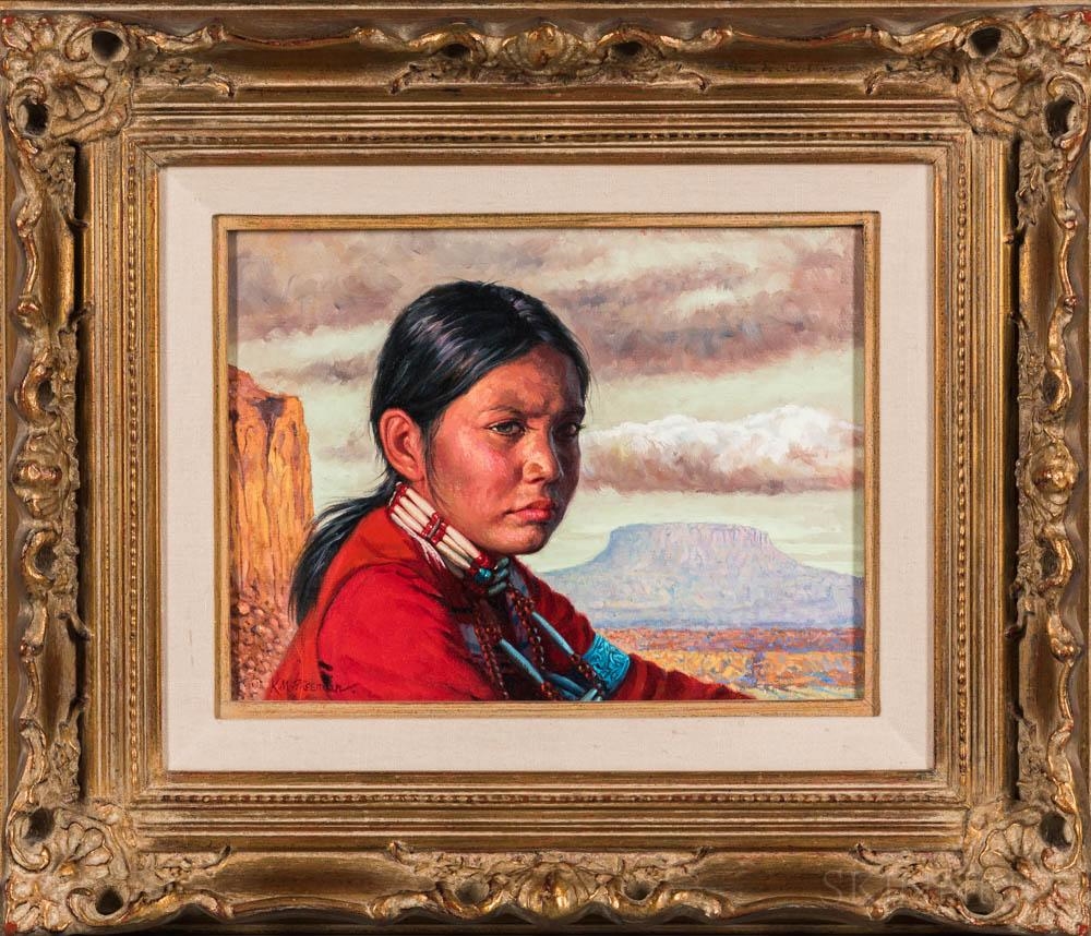 Kenneth M. Freeman | Indian Child in Red | MutualArt