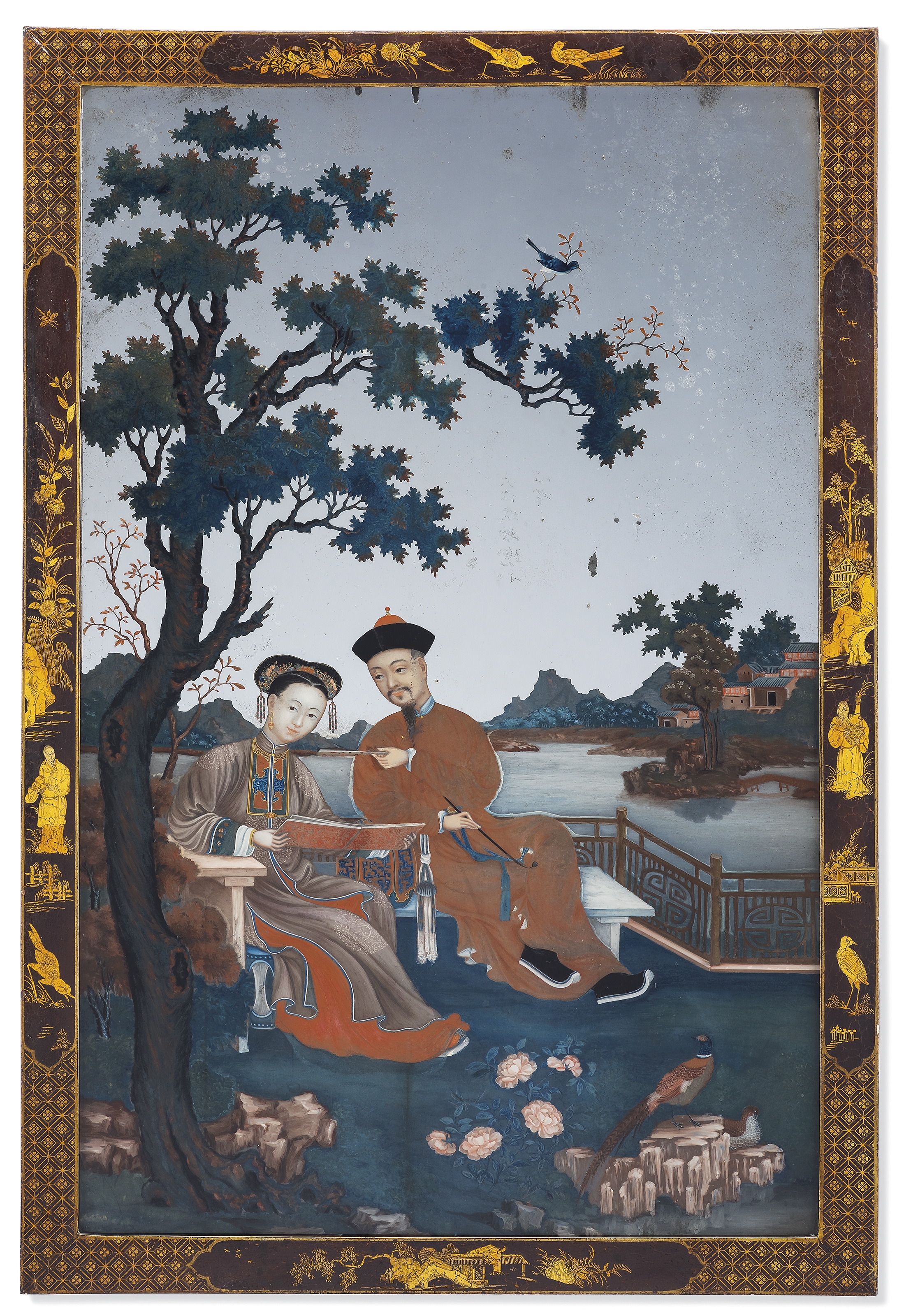 Chinese Export School | A PAIR OF CHINESE EXPORT REVERSE MIRROR ...