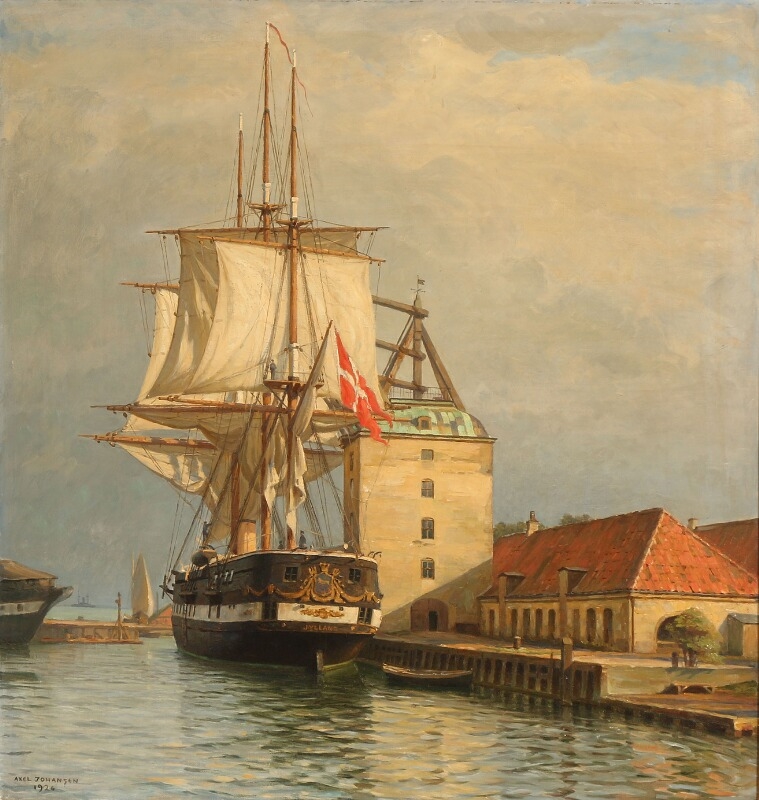 Axel Johansen | The frigate “Jylland” moored at Holmen naval base in ...