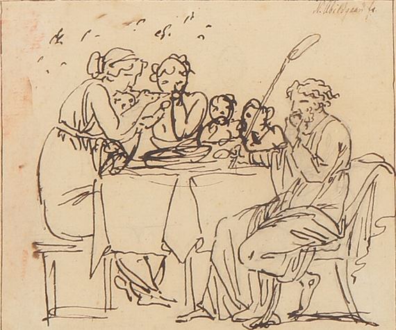 Nicolai Abraham Abildgaard | Classical scenery with a family gathered ...
