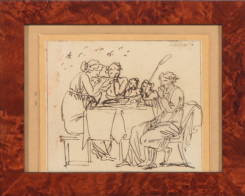 Nicolai Abraham Abildgaard | Classical scenery with a family gathered ...