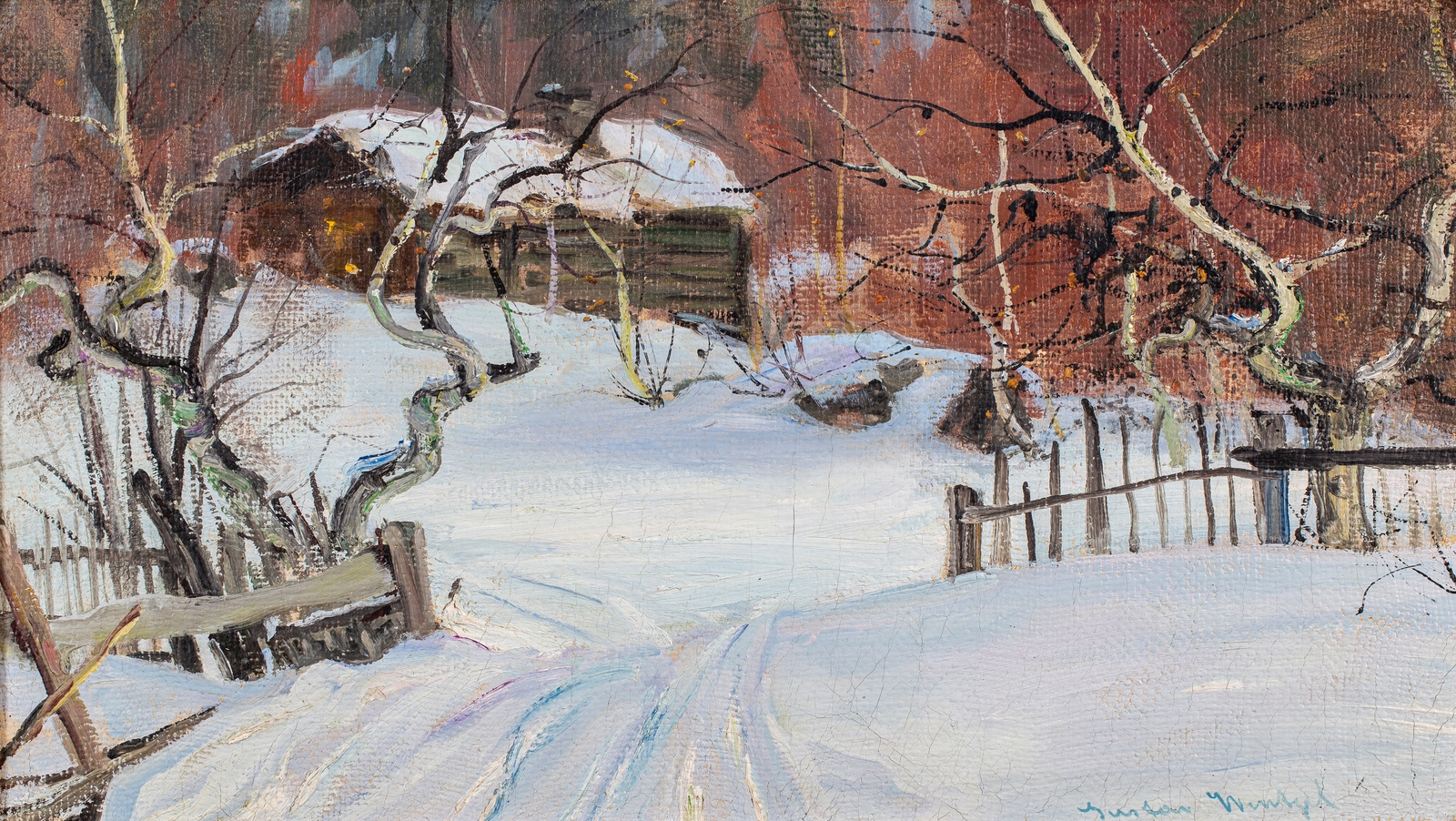 Niels Gustav Wentzel | Vinterlandskap | MutualArt