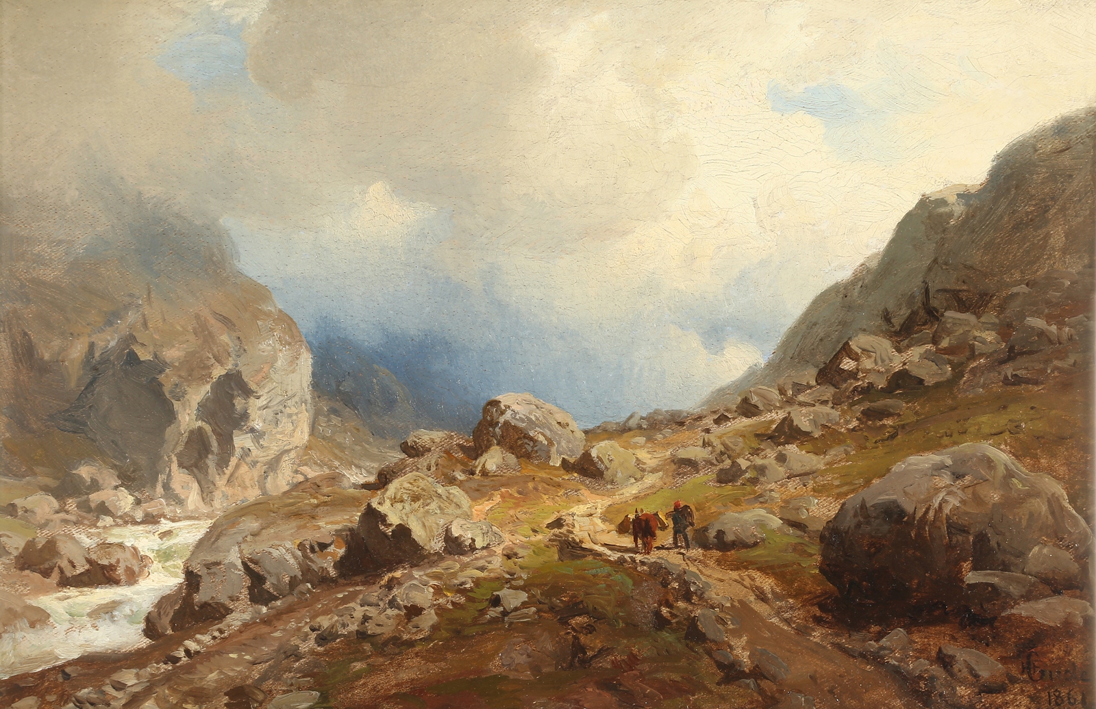 Hans Gude | Fjellandskap (1861) | MutualArt