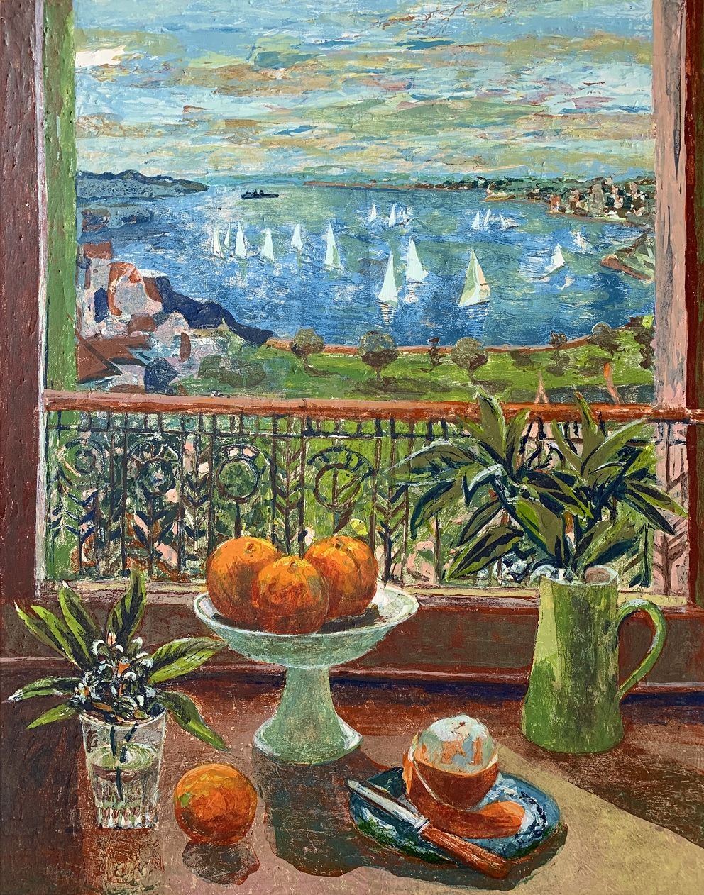 Margaret Olley | Still Life and Rushcutters Bay (1999) | MutualArt