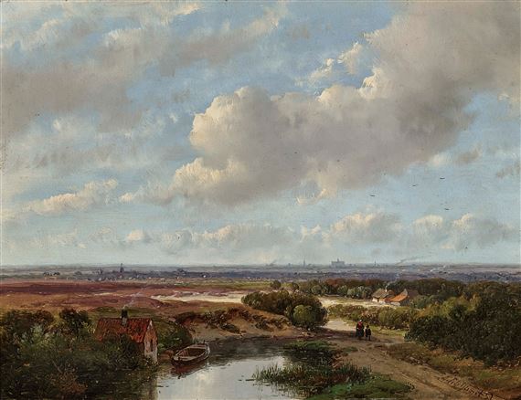 Andreas Schelfhout | Behind the dunes | MutualArt