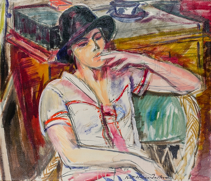 Kurt Haase-Jastrow | Rauchende Dame mit Hut | MutualArt