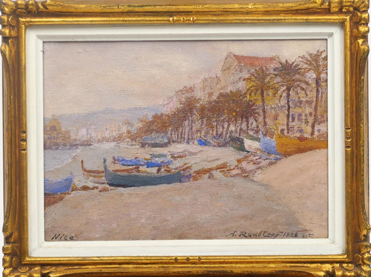 Alexandre Roubtzoff | La Plage De Nice (1928) | MutualArt