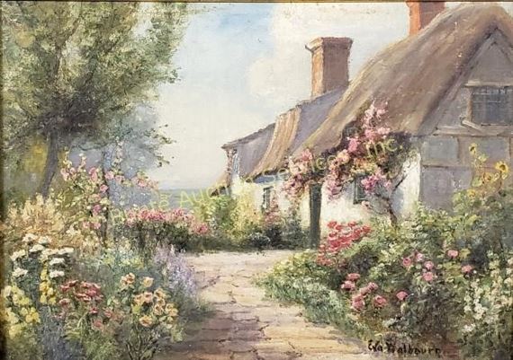 Eva Walbourne | Impressionist English cottage scene | MutualArt