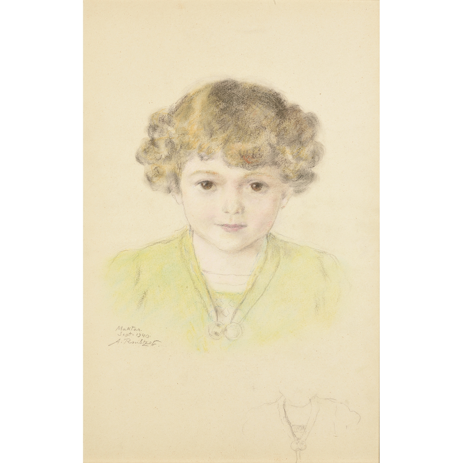 Alexandre Roubtzoff | PORTRAIT DE FILLETTE (1940) | MutualArt