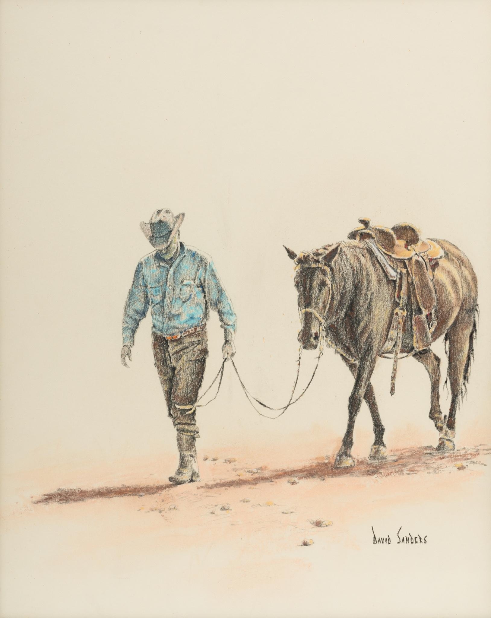 Cowboy On Horse Drawing