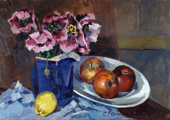 Carlo Domenici | Papaveri viola e mele | MutualArt