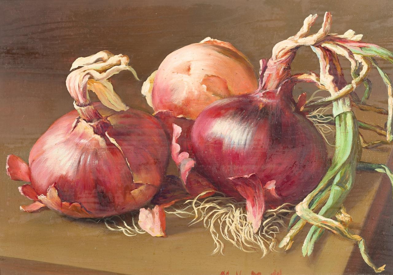 Manuel Ventura Millán | Bodegón de cebollas | MutualArt