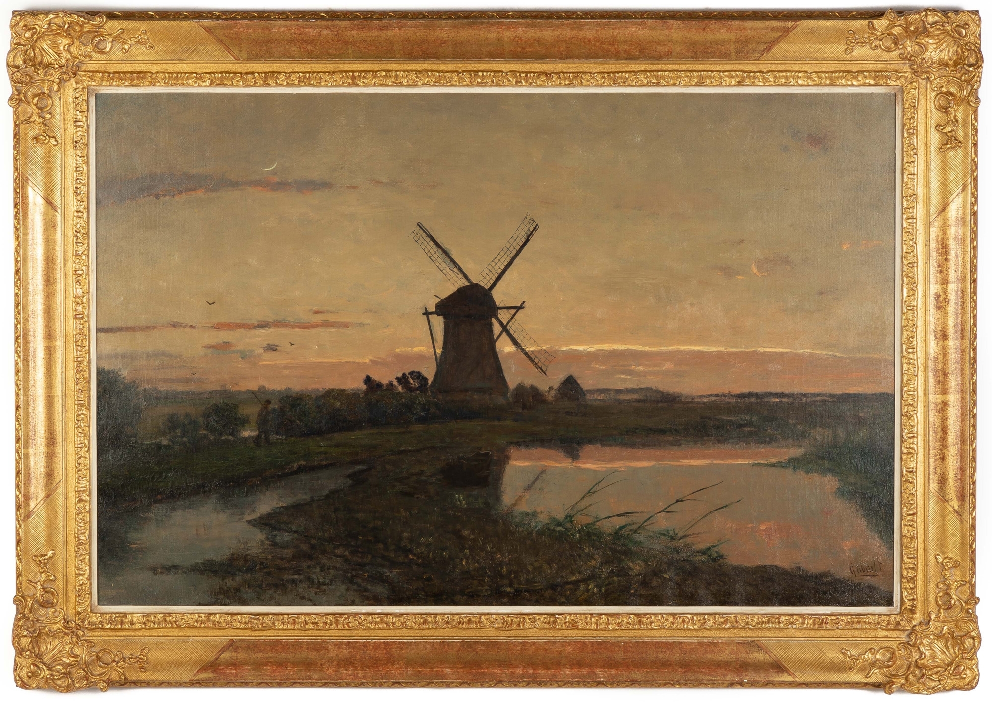 Paul Joseph Constantin Gabriel | snow covered windmills near overschie ...