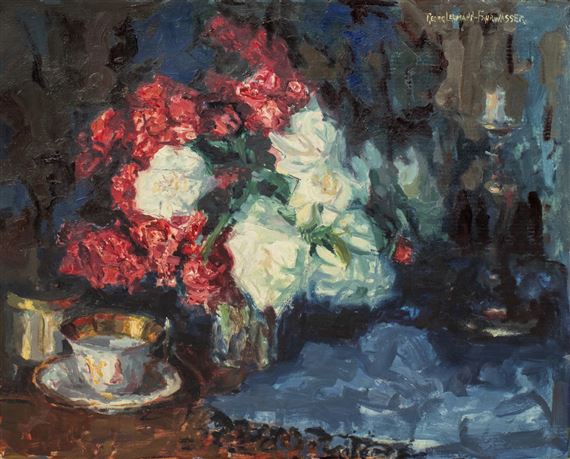 Georg Lehmann-Fahrwasser | Still Life with Flowers and Coffee Cup ...