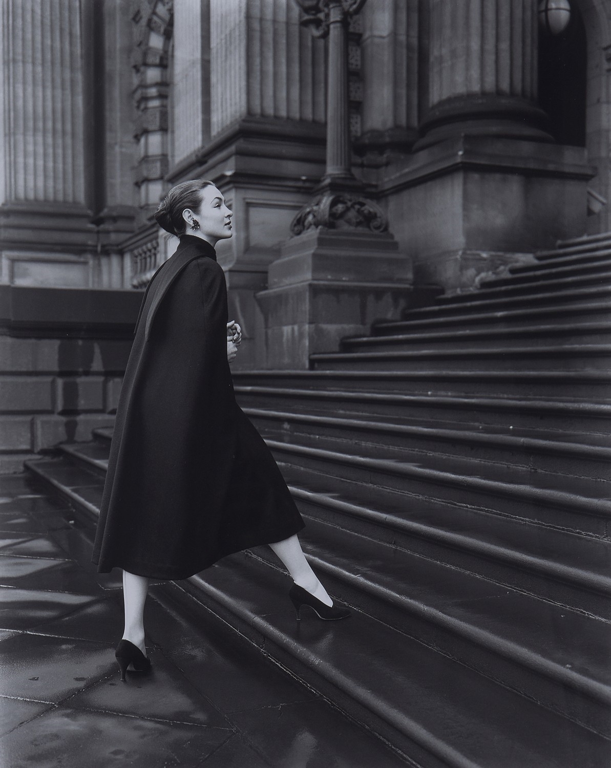 Bruno Benini | Helen Homewood Wearing a Wool Cape for the Australian ...