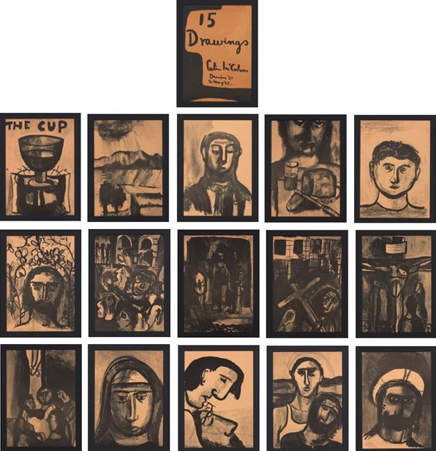 Colin McCahon | FIFTEEN DRAWINGS FOR CHARLES BRASCH (1952) | MutualArt