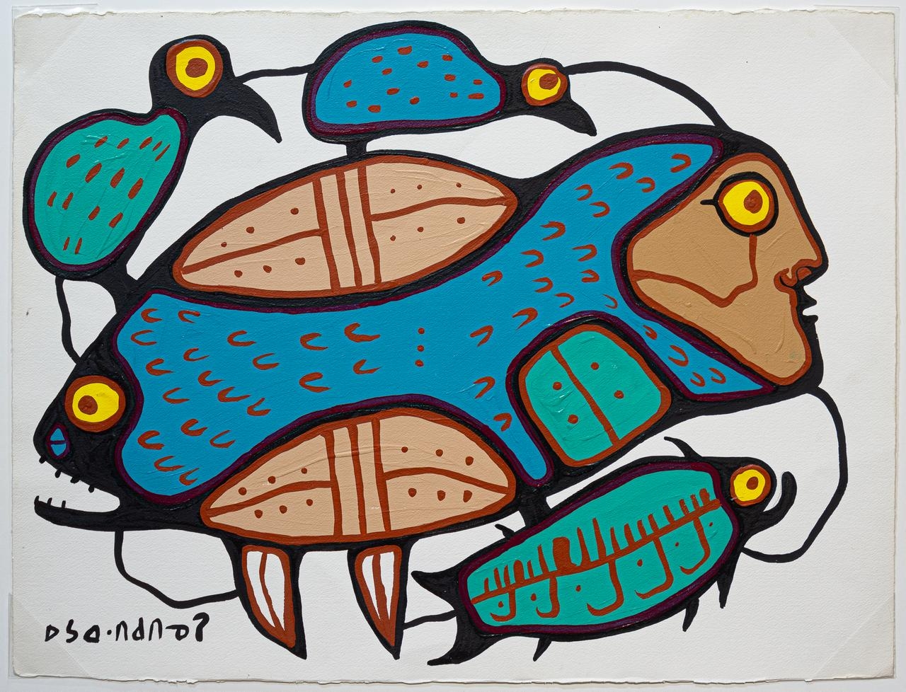 Norval Morrisseau | Shaman, Fish, and Birds | MutualArt