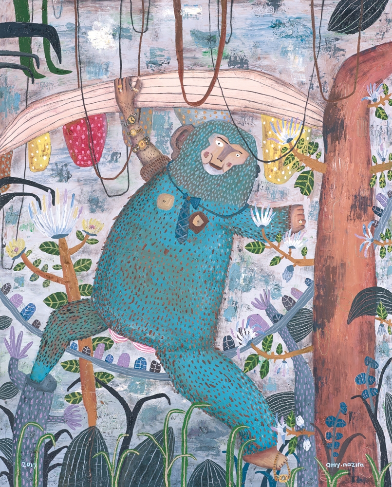 Wan Amy Nazira | The Clinging Blue Monkey (2017) | MutualArt