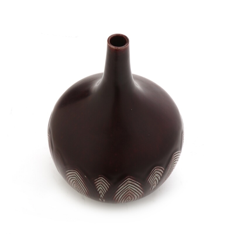 Axel Salto | Stoneware vase modeled with fluted pattern in relief ...